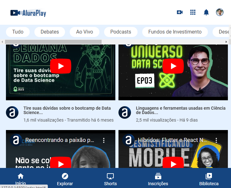 GitHub - Bruno-Meireles/Aluraplay: pagina inicial de videos alura