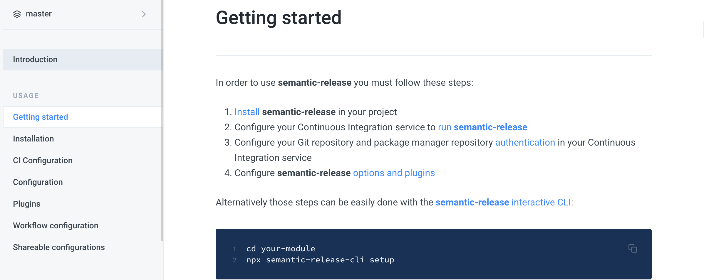 [Docs] Better onboarding documentation. · Issue #2037 · semantic-release/semantic-release · GitHub
