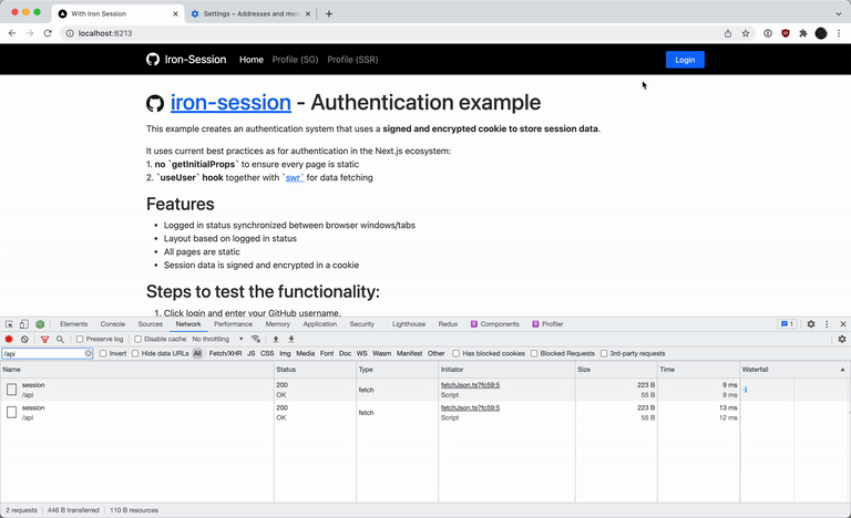 Example improvement · Issue #437 · vvo/iron-session · GitHub