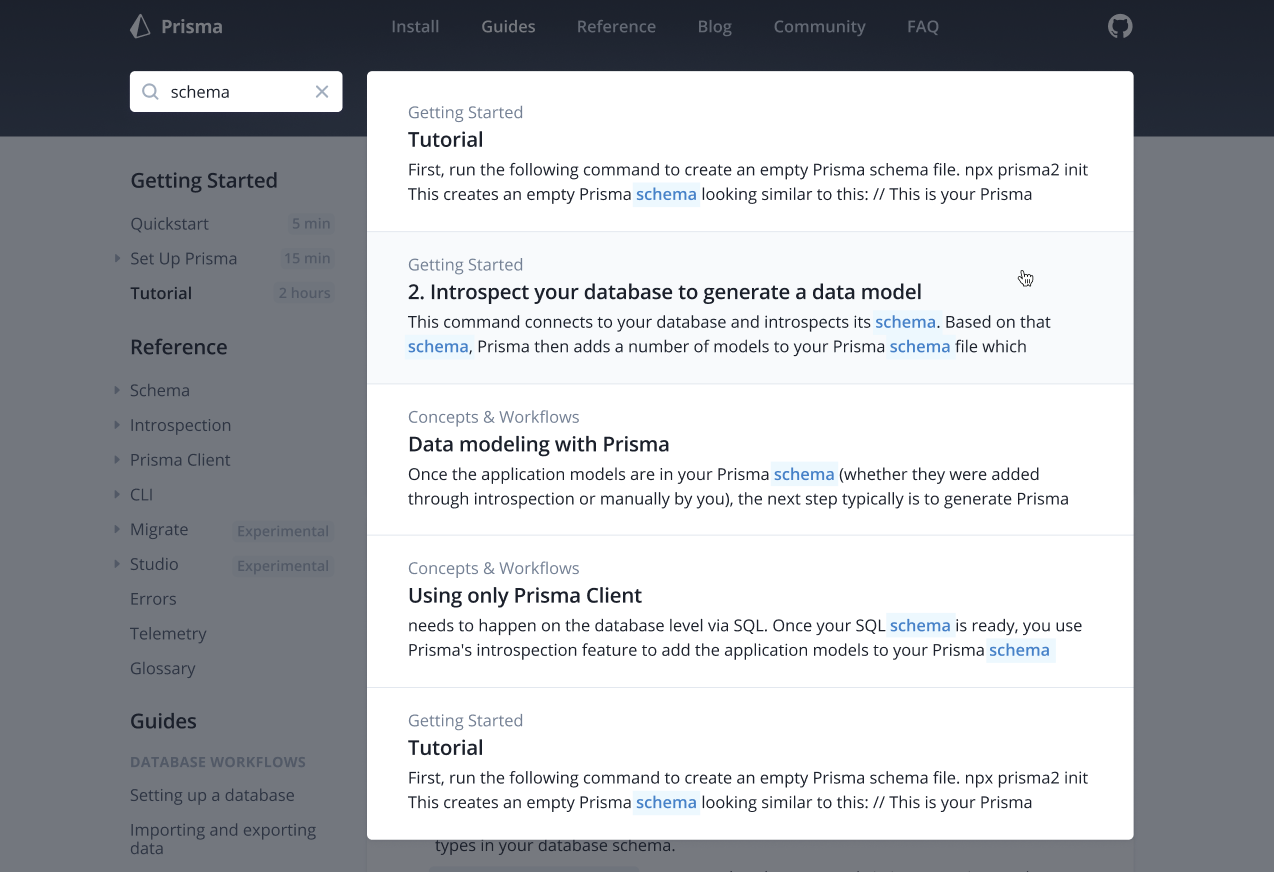Implements the document search · Issue #137 · prisma/docs · GitHub