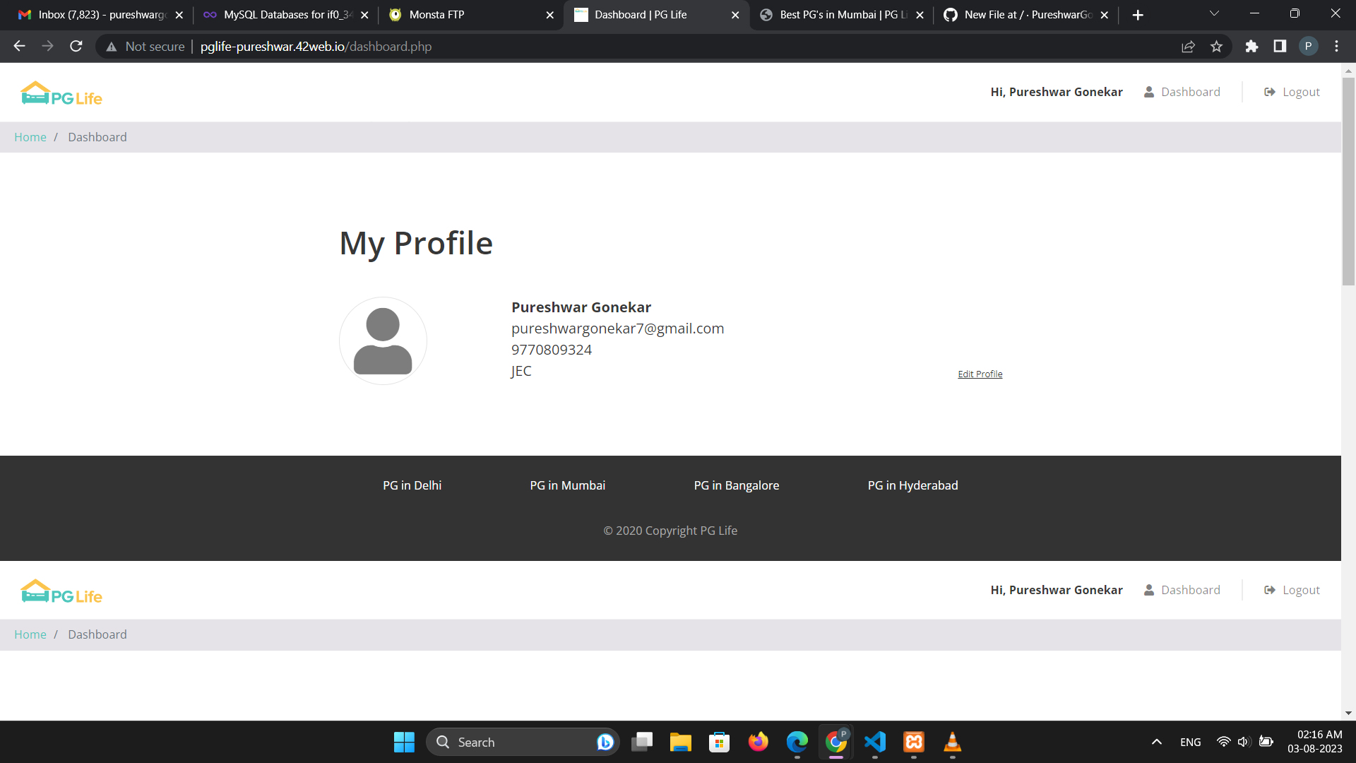GitHub - PureshwarGonekar/PG-Life: It is a website to list PG’s and interact with customers in ...