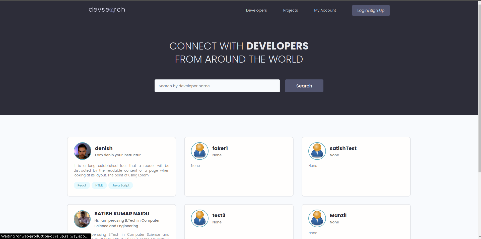 GitHub - Satishnaidu58/devsearch: Developer's socila media app