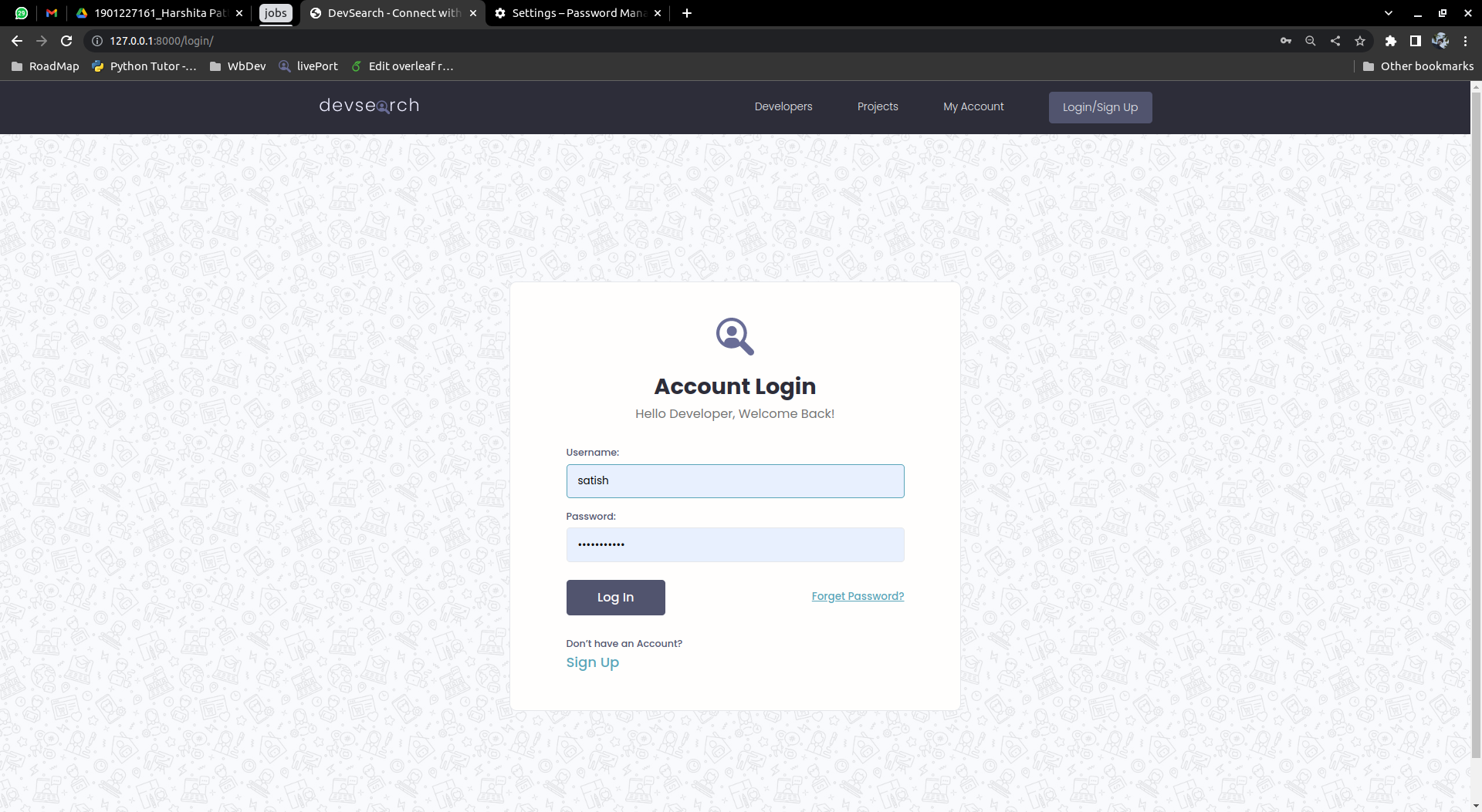 GitHub - Satishnaidu58/devsearch: Developer's socila media app