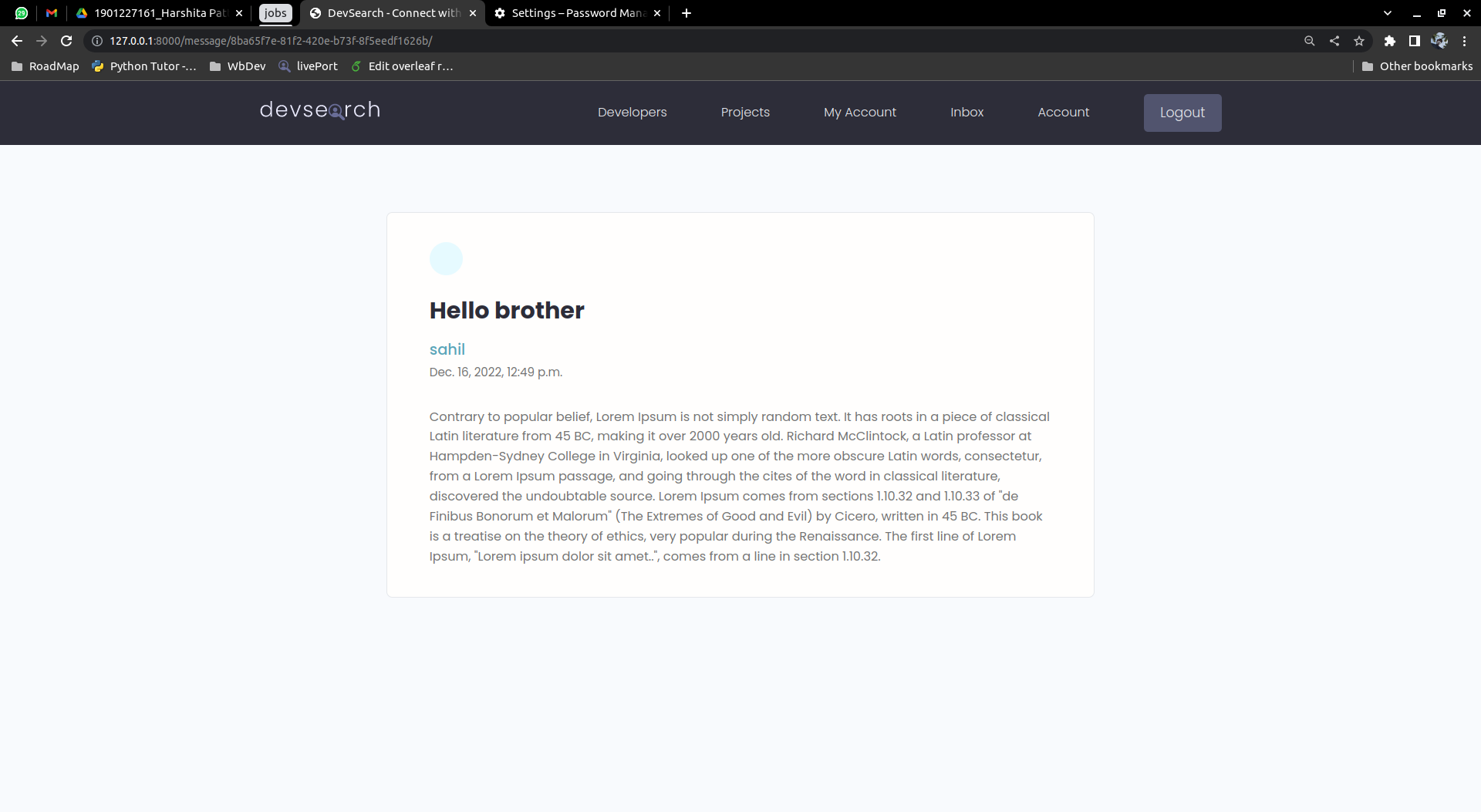 GitHub - Satishnaidu58/devsearch: Developer's socila media app