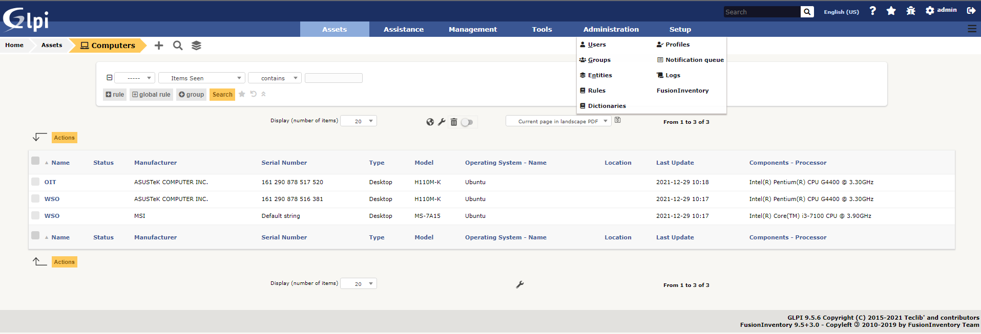 Can't add more than 3 assets to GLPI (RESOLVED) · Issue #3270 ...