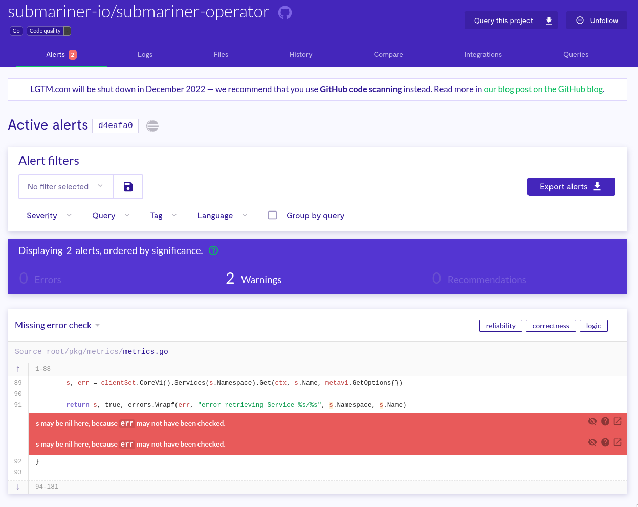Add CodeQL Variant Analysis Scanning Issue 1970 Submariner io Add CodeQL Variant Analysis Scanning Issue 1970 Submariner io