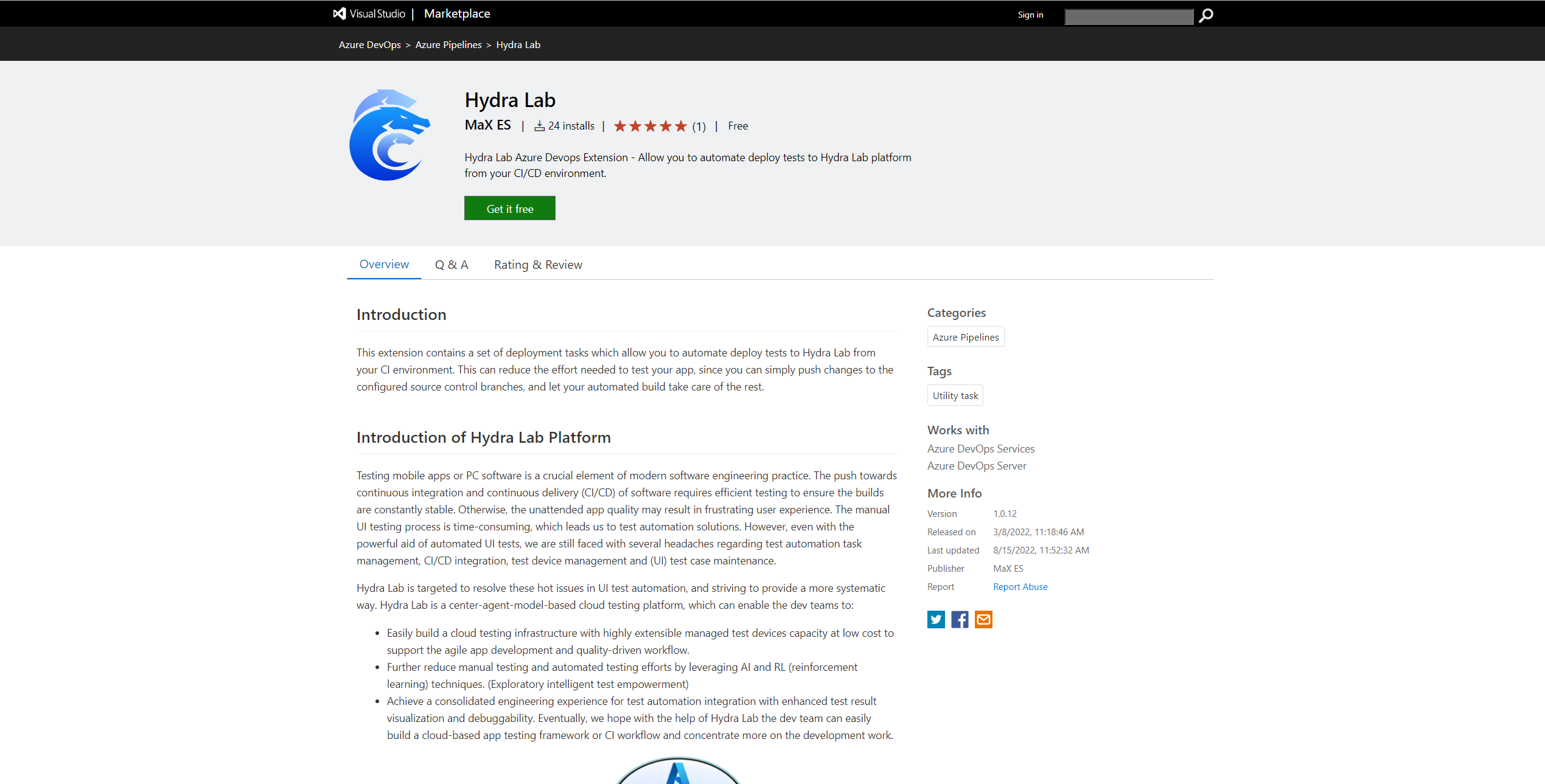 Upload vsts extension for hydra lab by RaccoonLi · Pull Request #37 · microsoft/HydraLab · GitHub