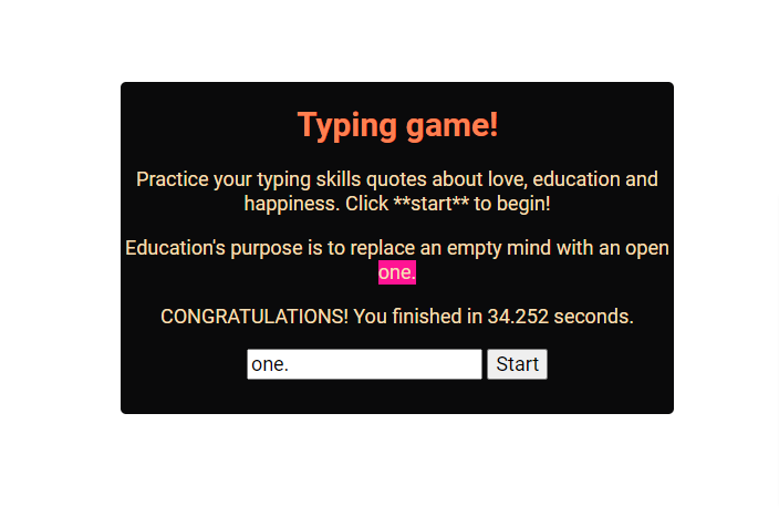 GitHub - Jennydunix/Typing-Game