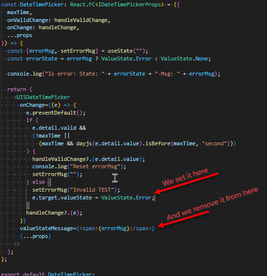 DateTimePicker: valueState error with valueStateMessage not shown · Issue #6993 · SAP/ui5 ...