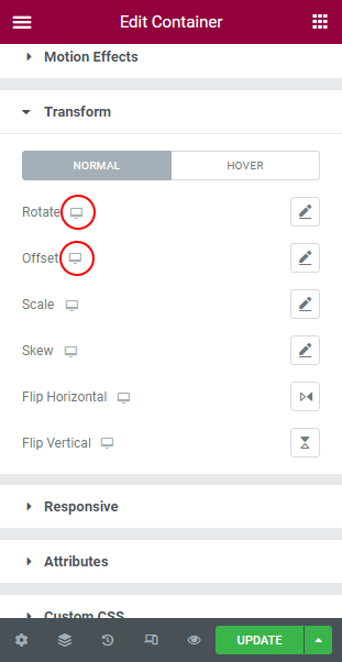 ๐ Feature Request Add Responsive Controls To Advanced Transform Effects ยท Issue 20439