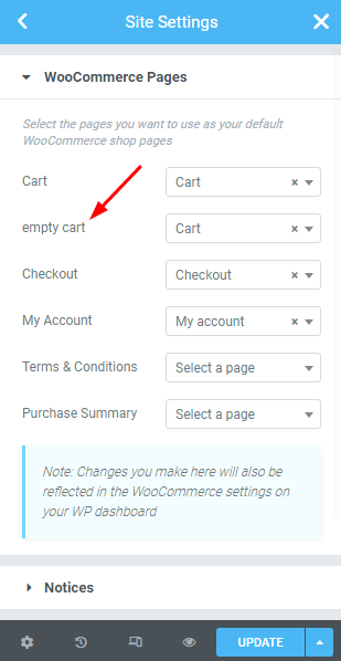 ⛔ 🚀 Feature Request Move The Empty Cart Template From The Cart Widget To Site Settings