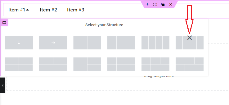 🐞 Bug Report: mega menu : The close button in the container structure panel is not in the right ...
