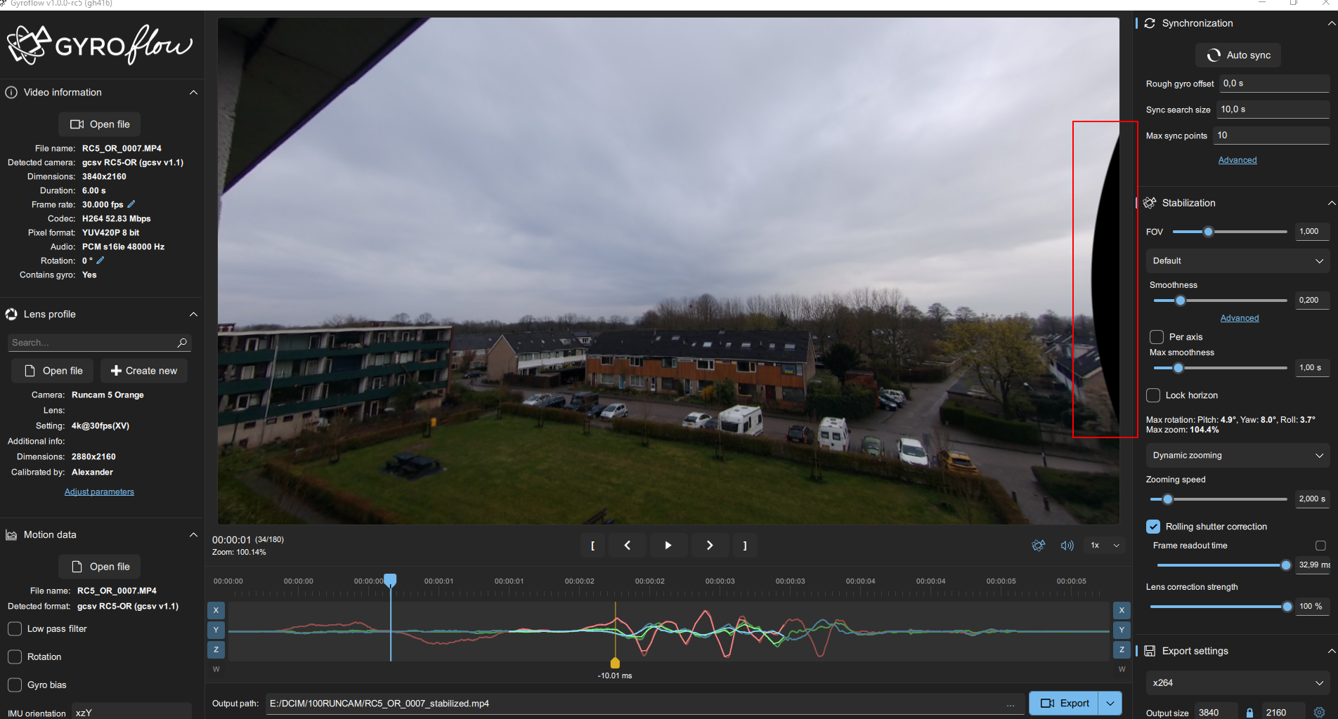 Edges come into frame with some lens profiles when setting lens correction strength to zero ...