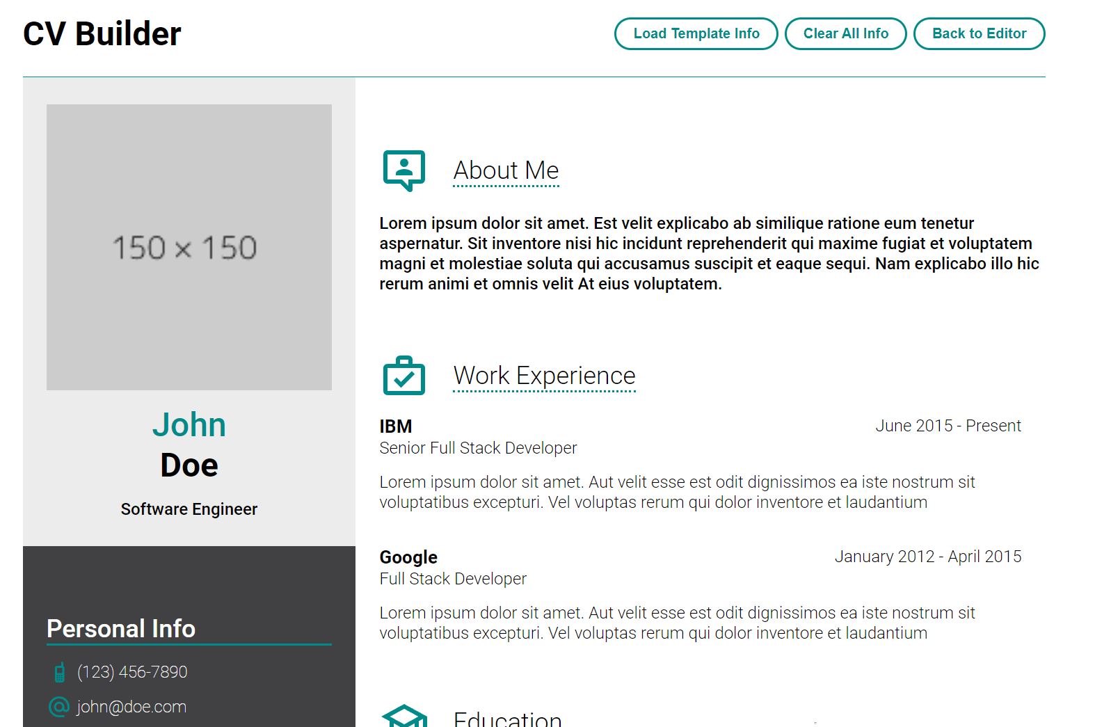GitHub - kn8a/cv-project: Resume building app in React