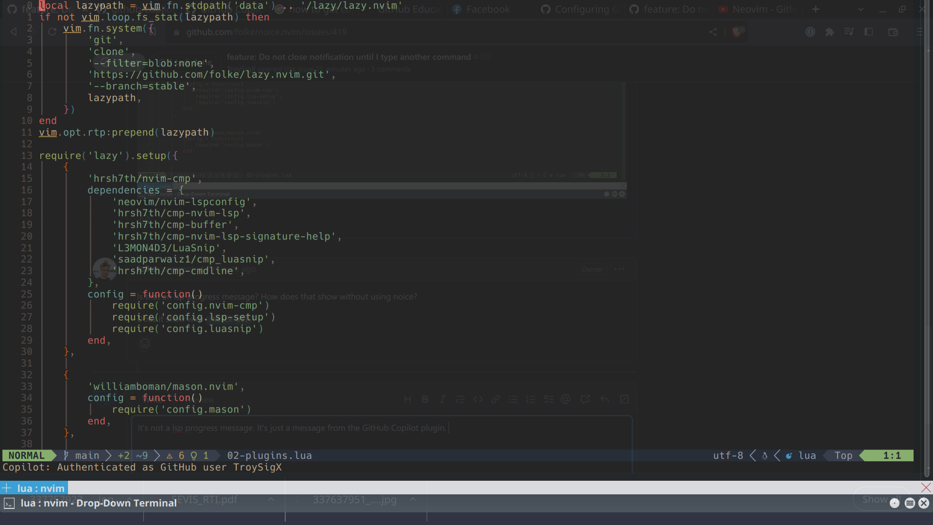 feature: Do not close notification until I type another command · Issue #419 · folke/noice.nvim ...