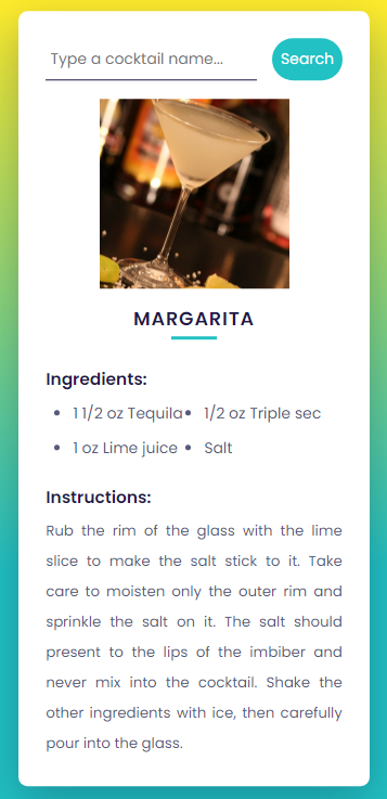GitHub - AneleMbabela/cocktail-recipe-app: Building a cocktail recipe app using a api.