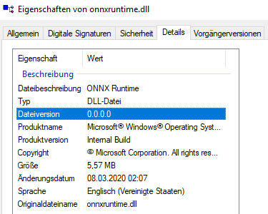 DLL version number of current release is 0.0.0.0 · Issue #3264 · microsoft/onnxruntime · GitHub