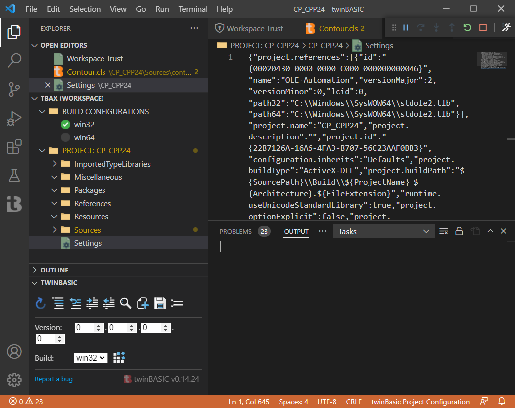 Settings do show text only after import · Issue #743 · twinbasic/twinbasic · GitHub