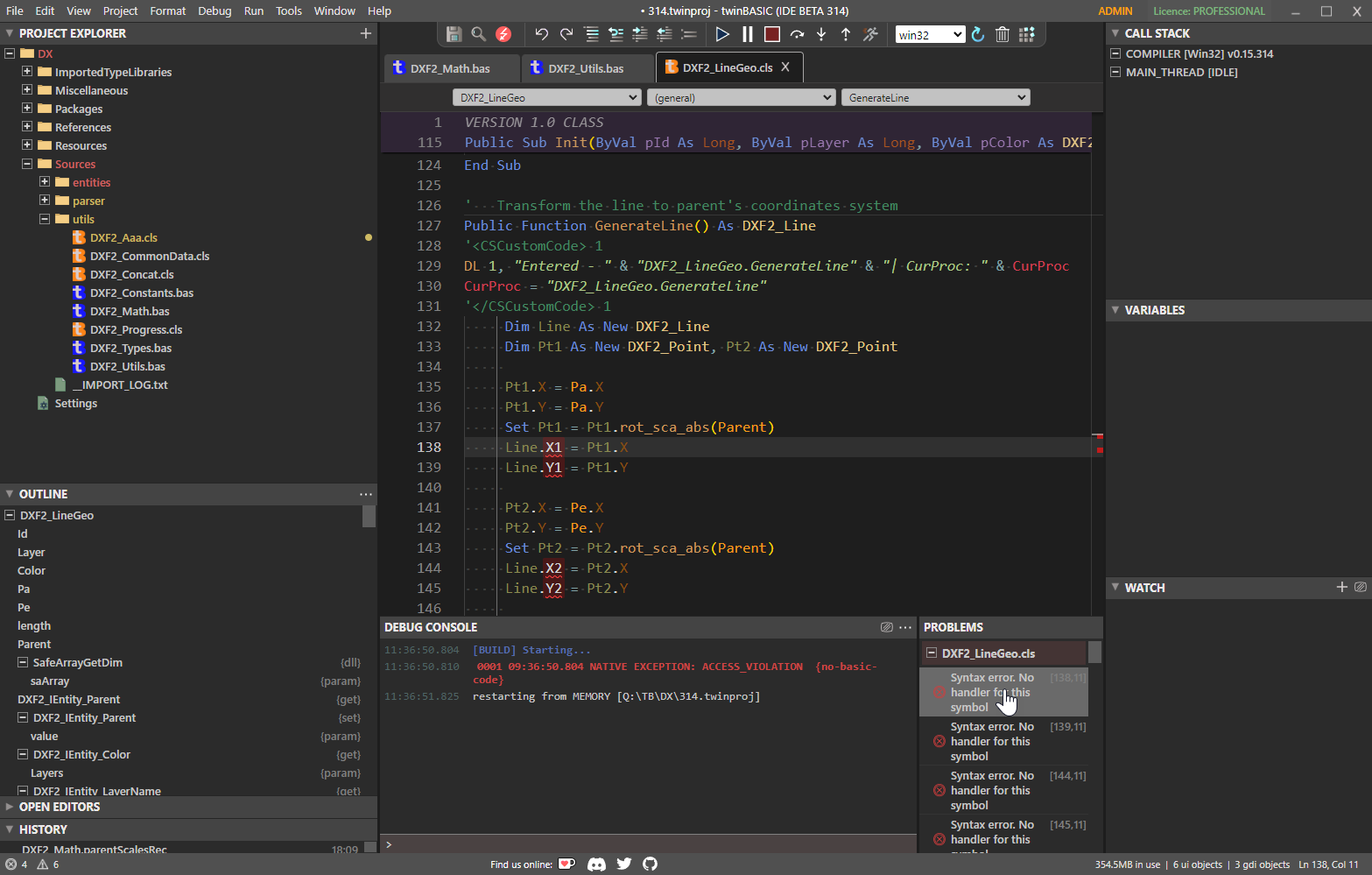 Project from V129 doesn't work in V314 · Issue #1566 · twinbasic/twinbasic · GitHub