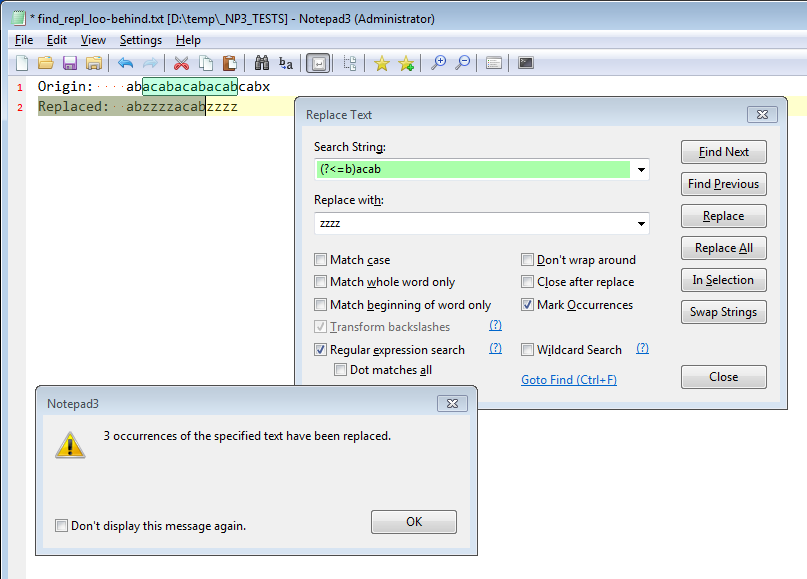 Regex: "Replace All" on overlapping look-behind assertion · Issue #278 · rizonesoft/Notepad3 ...