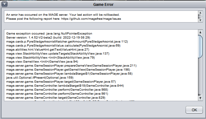 [BUG] Pyre-Sledge Arsonist bugged, forces a rollback when you try to activate it · Issue #9863 ...