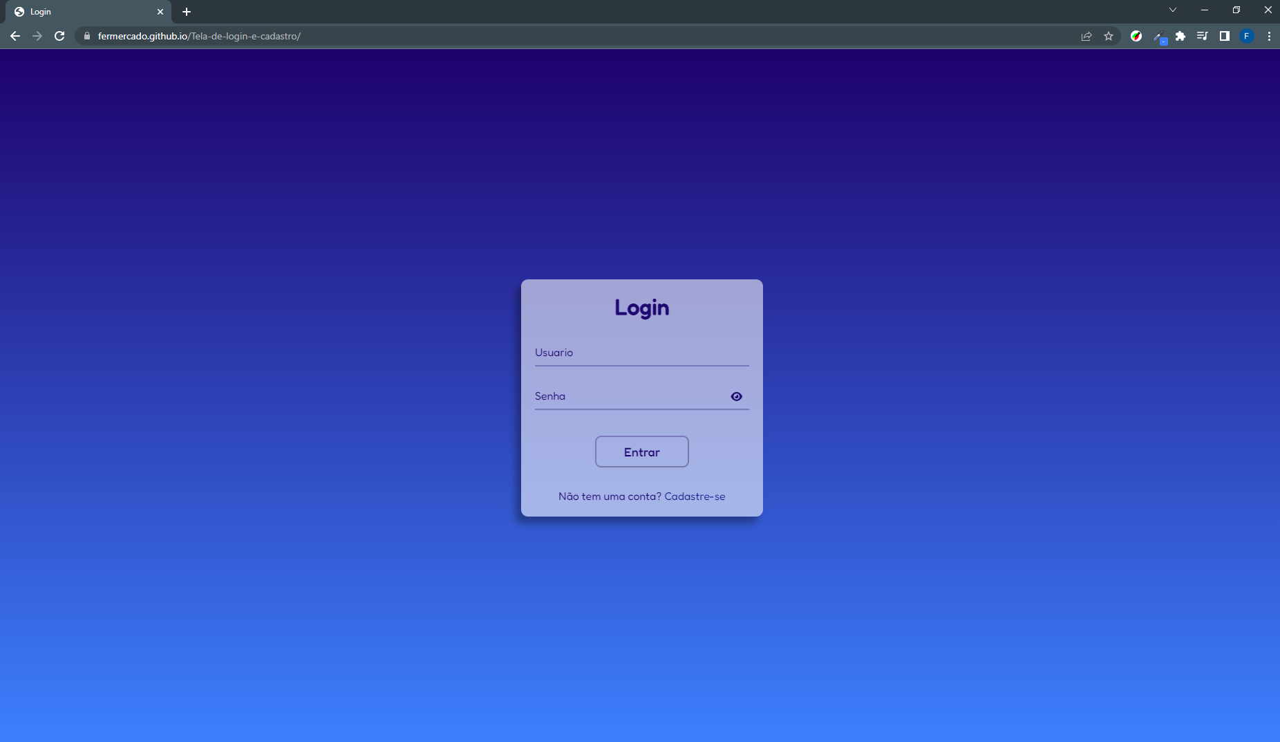 GitHub - fermercado/Tela-de-login-e-cadastro