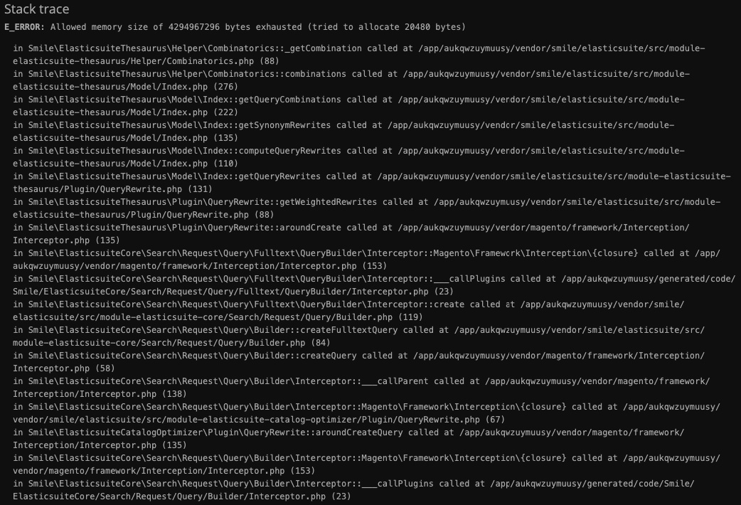 Memory Issue When A Search Suggest Is Executed · Issue 2723 · Smile Saelasticsuite · Github