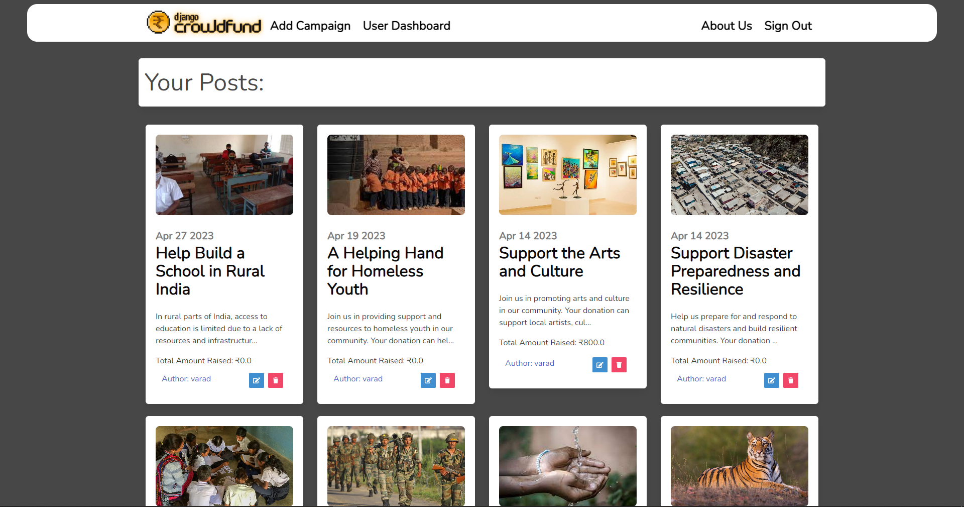 GitHub - Varad-13/django-crowdfund: Crowdfunding platform based on Django using Razorpay and ...