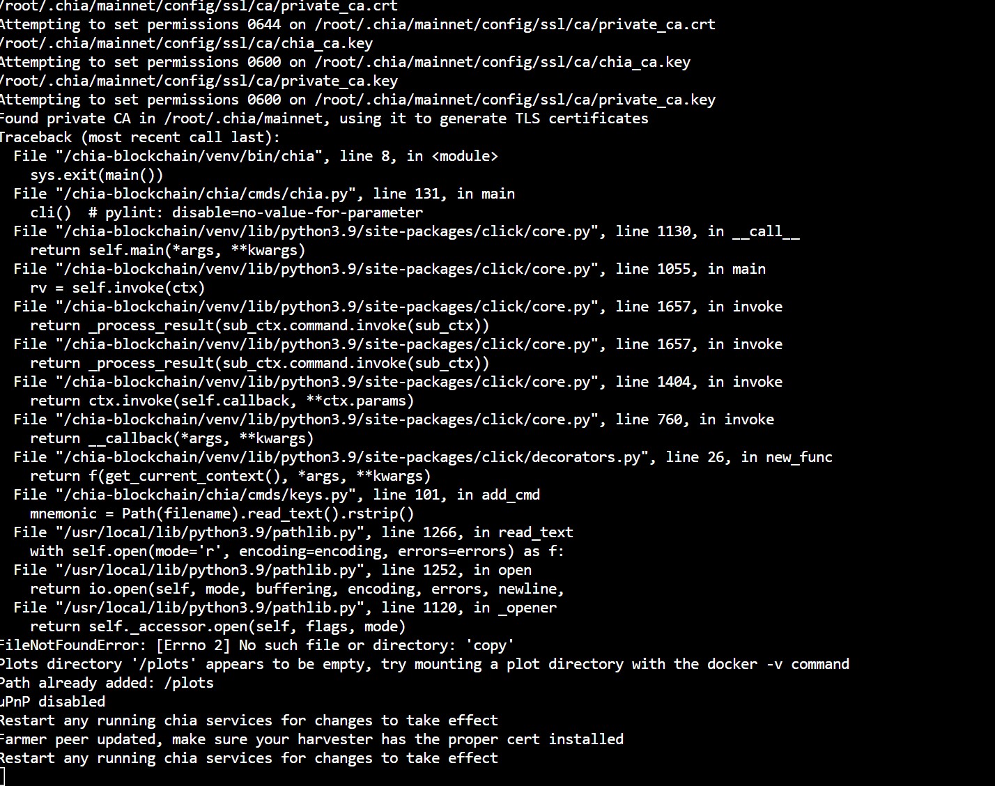 Error in log after upgrading to 1.7.0 · Issue #194 · Chia-Network/chia-docker · GitHub