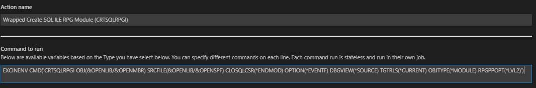 Multi commands in an action · Issue #432 · codefori/vscode-ibmi · GitHub