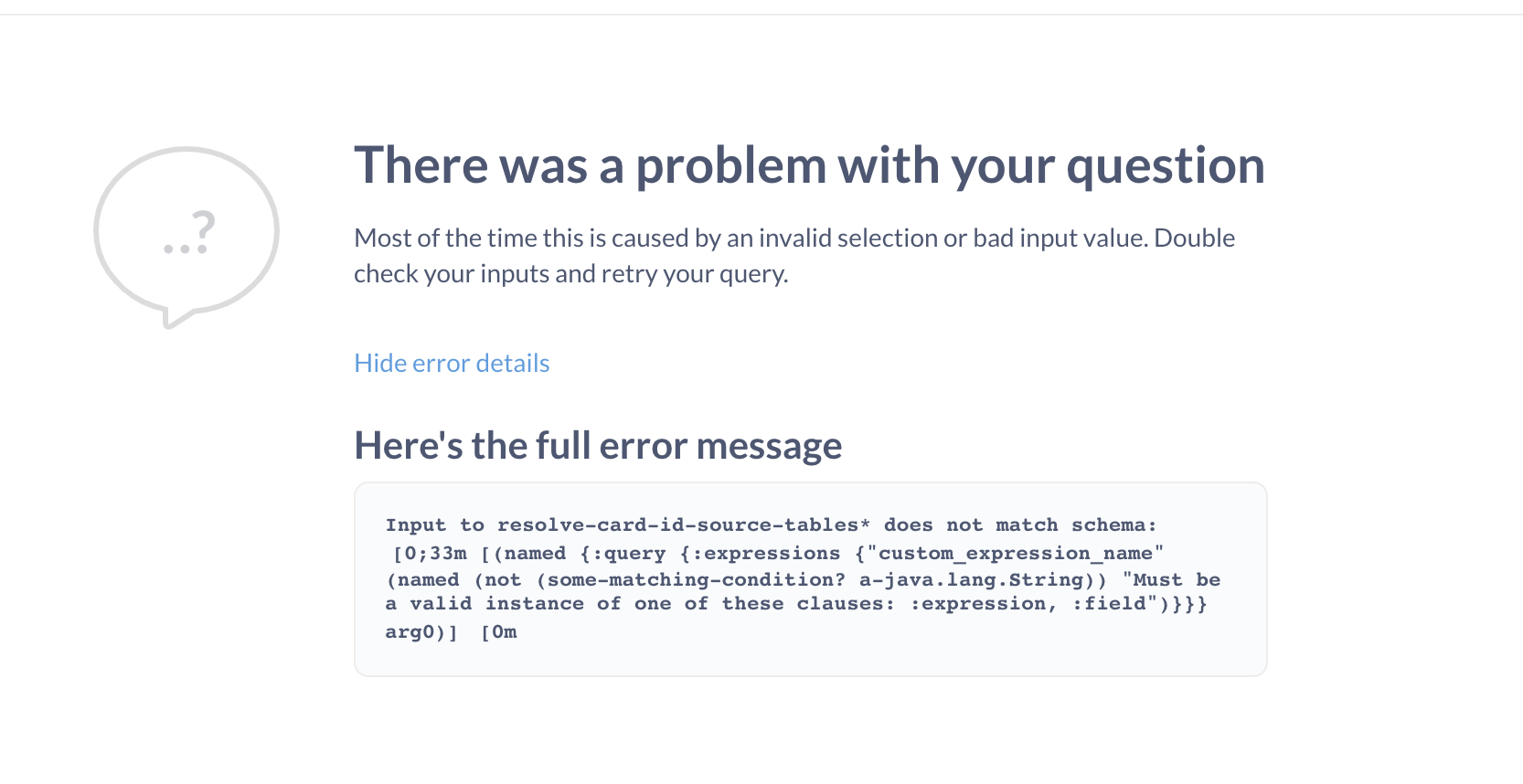 Custom column breaks when entering string, numeric or boolean value without function · Issue ...