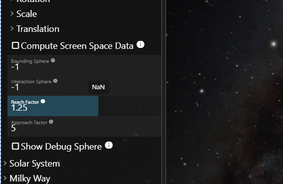 Properties with infinite min/max values break the scale in the UI · Issue #1836 · OpenSpace ...