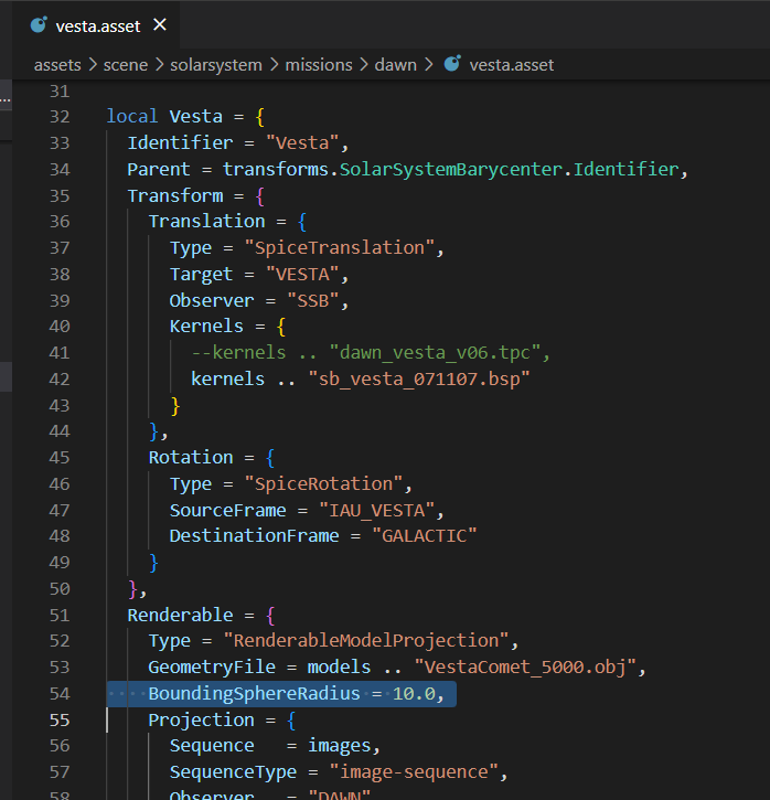 Vesta bounding sphere set to a way too small value · Issue #2259 · OpenSpace/OpenSpace · GitHub