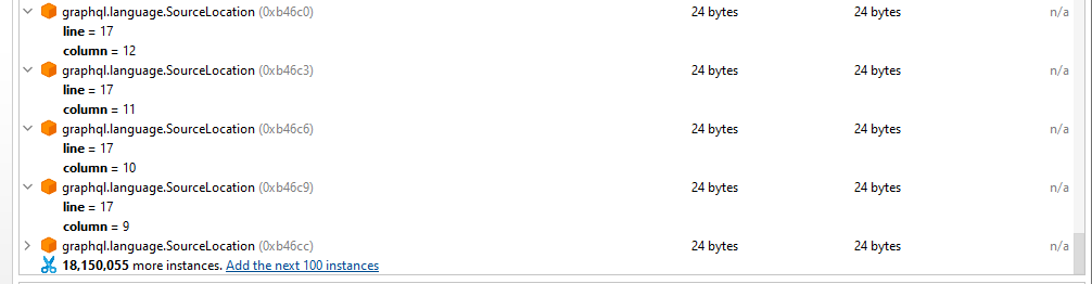 Too much objects IgnoredChar and SourceLocations had been created · Issue #2492 · graphql-java ...