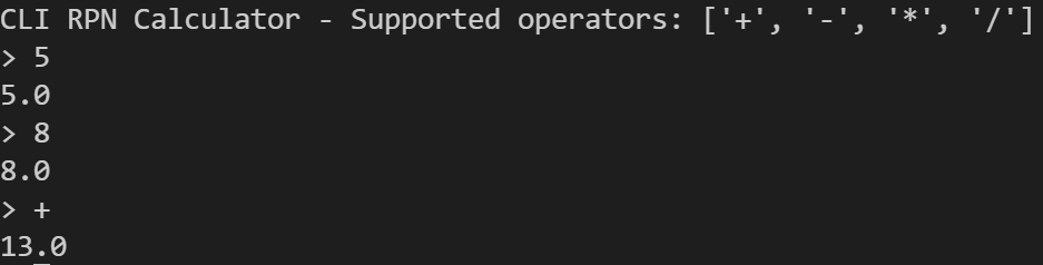 GitHub - akkina9/cli_rpn_calculator: Command-line reverse polish notation (RPN) calculator in ...
