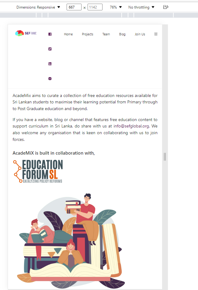 Fix navbar of the AcadeMix Page in the mobile view · Issue #1433 · sef-global/sef-site · GitHub