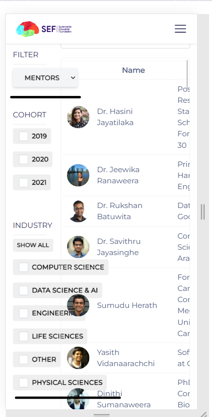 Implement the mobile view of ScholarX Archive Page · Issue #1538 · sef-global/sef-site · GitHub