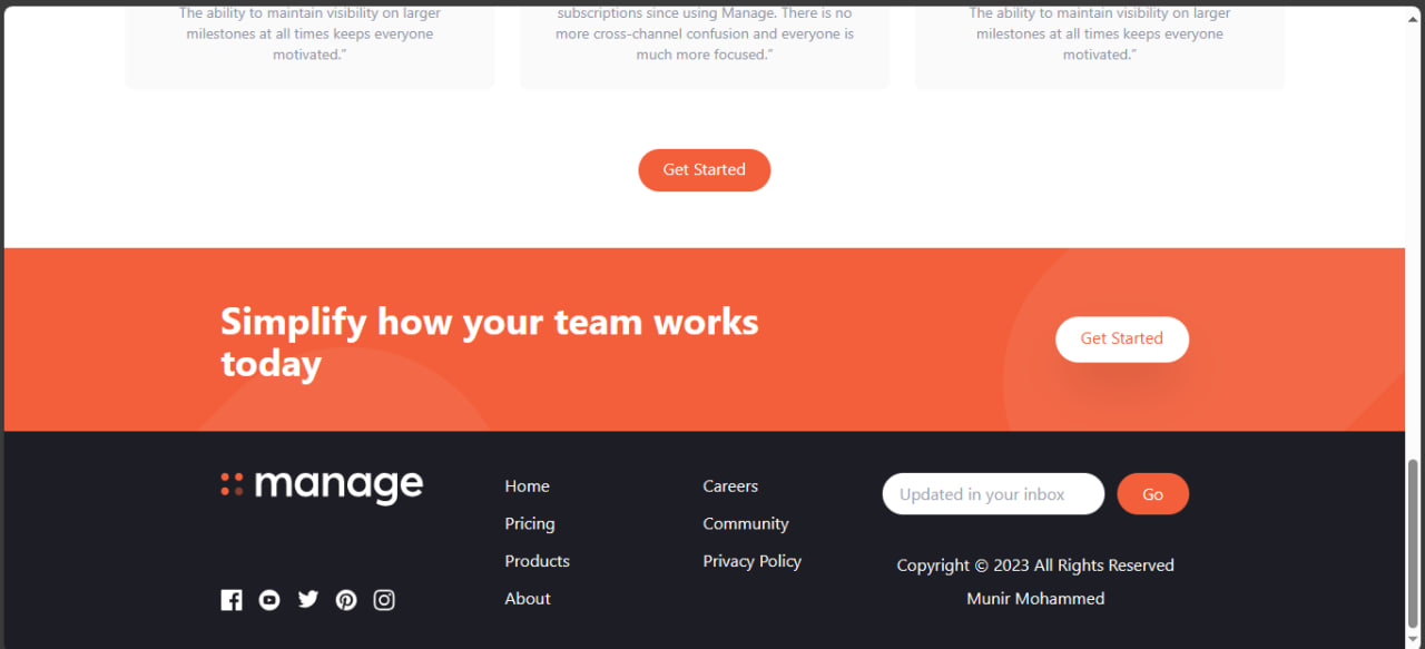 GitHub - Munirmohammed/Manage-Landing-Page: Manage makes it simple for software teams to plan ...