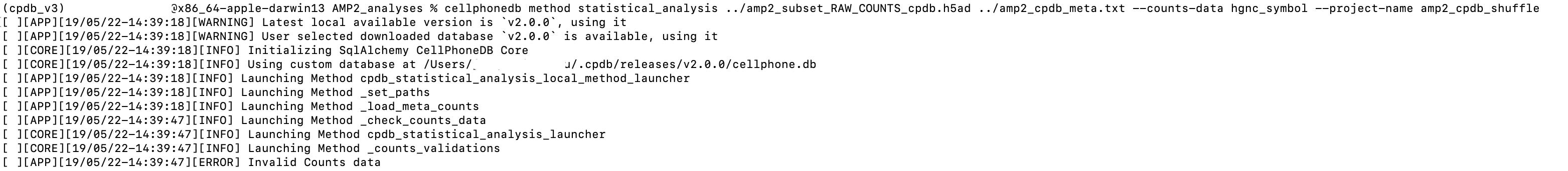 Error w/ h5ad input (example and my data) · Issue #36 · ventolab/CellphoneDB · GitHub