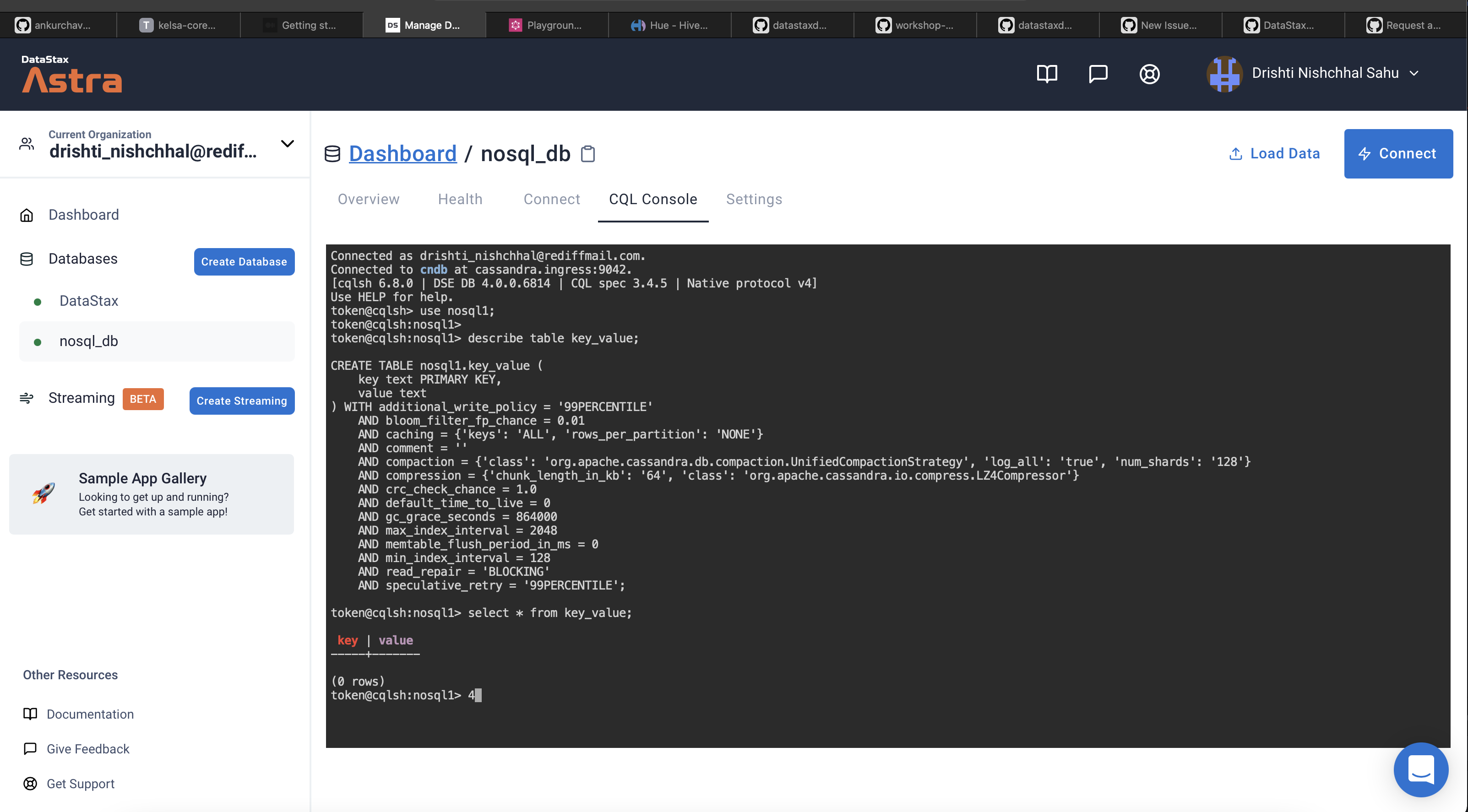 [HW] Drishti Nishchhal Sahu · Issue #320 · datastaxdevs/workshop-introduction-to-nosql · GitHub