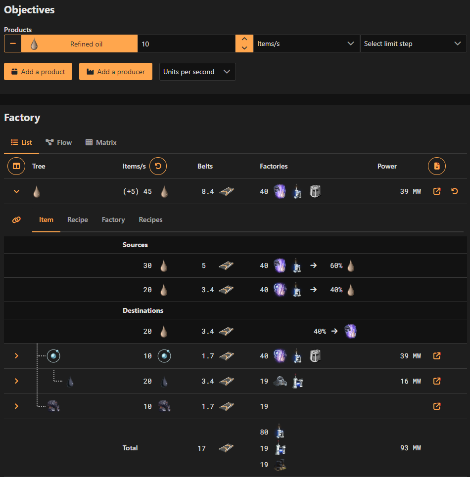 Flow view numbers don't match List view numbers in some situations · Issue #985 · factoriolab ...