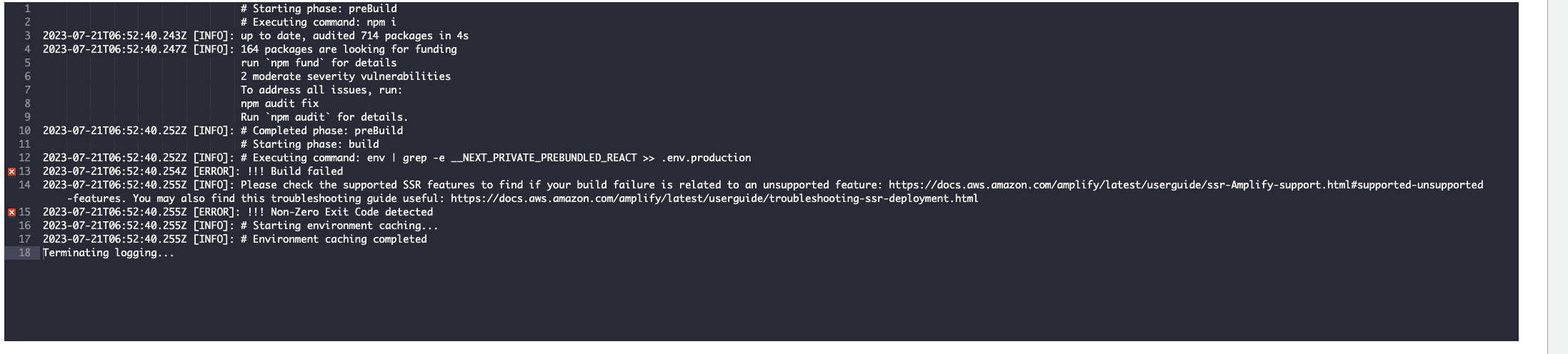 500 Error On New Nextjs 1346 App After Successful Build And Deploy · Issue 3604 · Aws Amplify