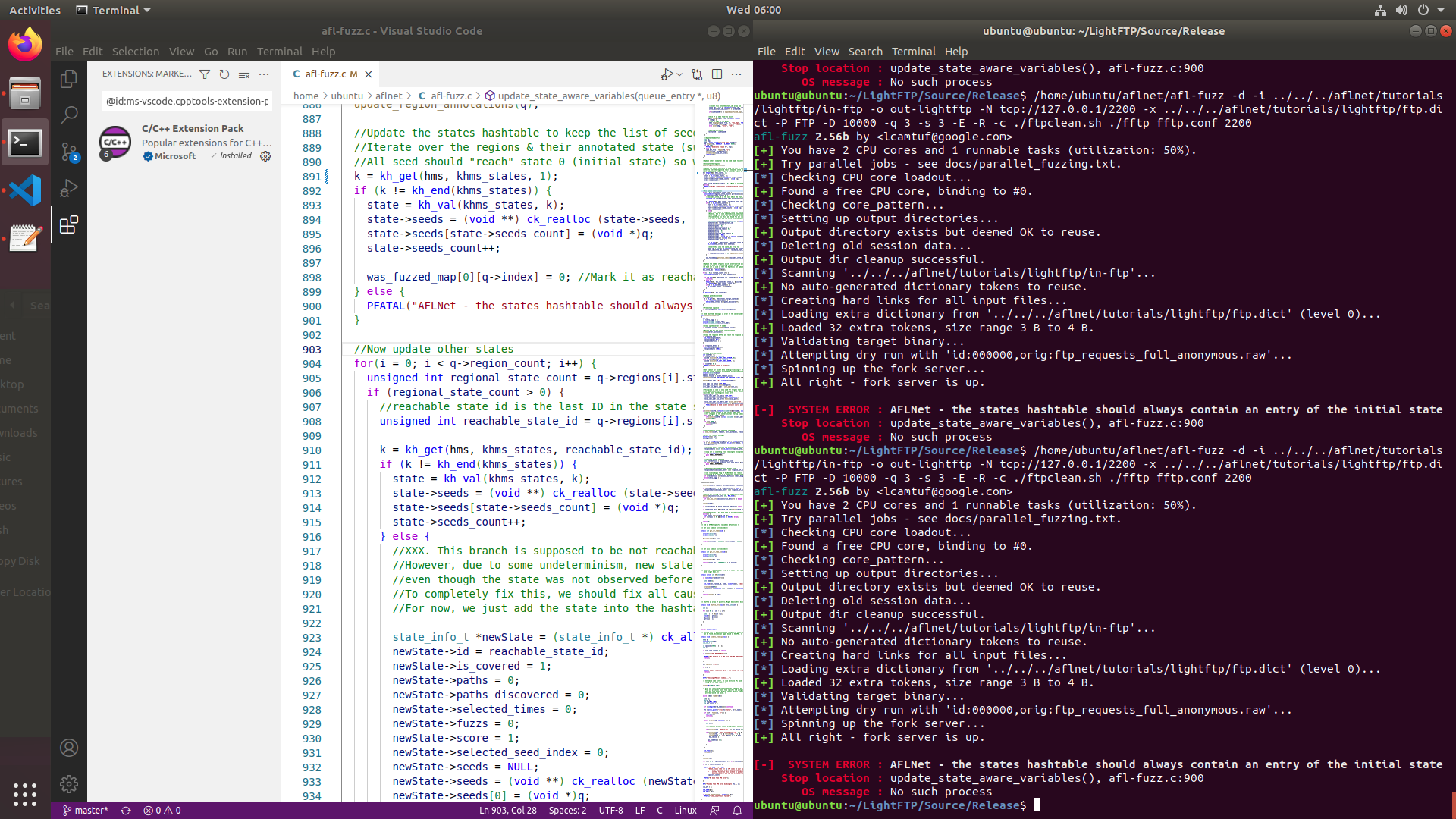 update_state_aware_variables(), afl-fuzz.c:900 · Issue #82 · aflnet/aflnet · GitHub