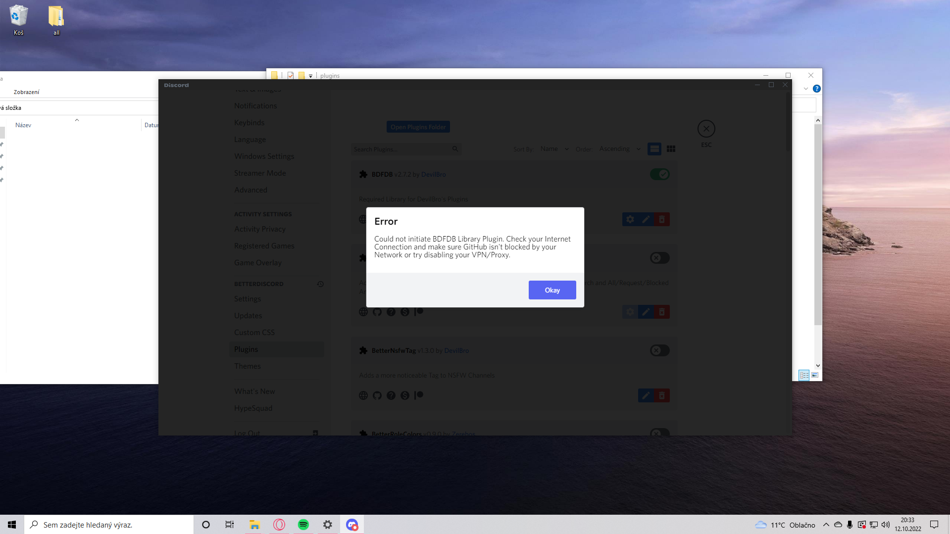 Github Blocked By Something Error · Issue 1438 · Betterdiscordbetterdiscord · Github 