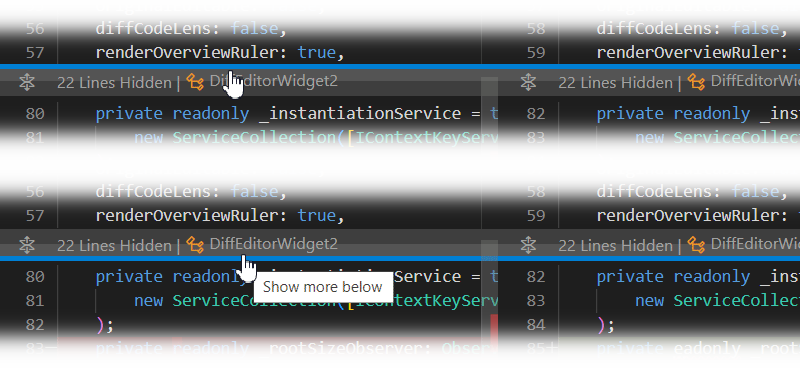 Suggestion: collapse unchanged regions in diff · Issue #3562 · microsoft/vscode · GitHub