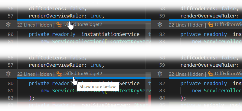 Suggestion: collapse unchanged regions in diff · Issue #3562 · microsoft/vscode · GitHub