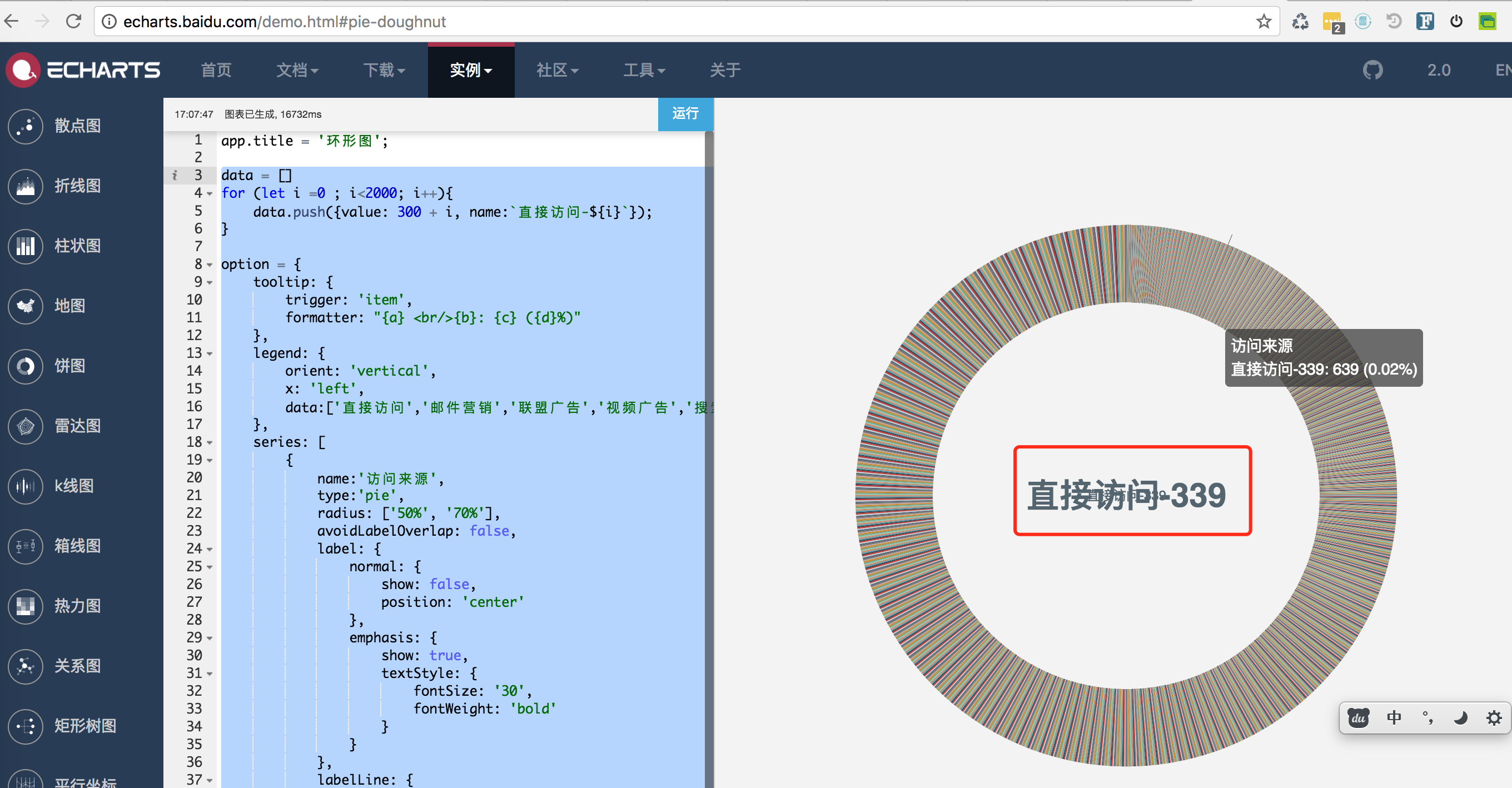 环形图中,数量过多时的显示问题 · Issue 6462 · Apache Echarts · Github