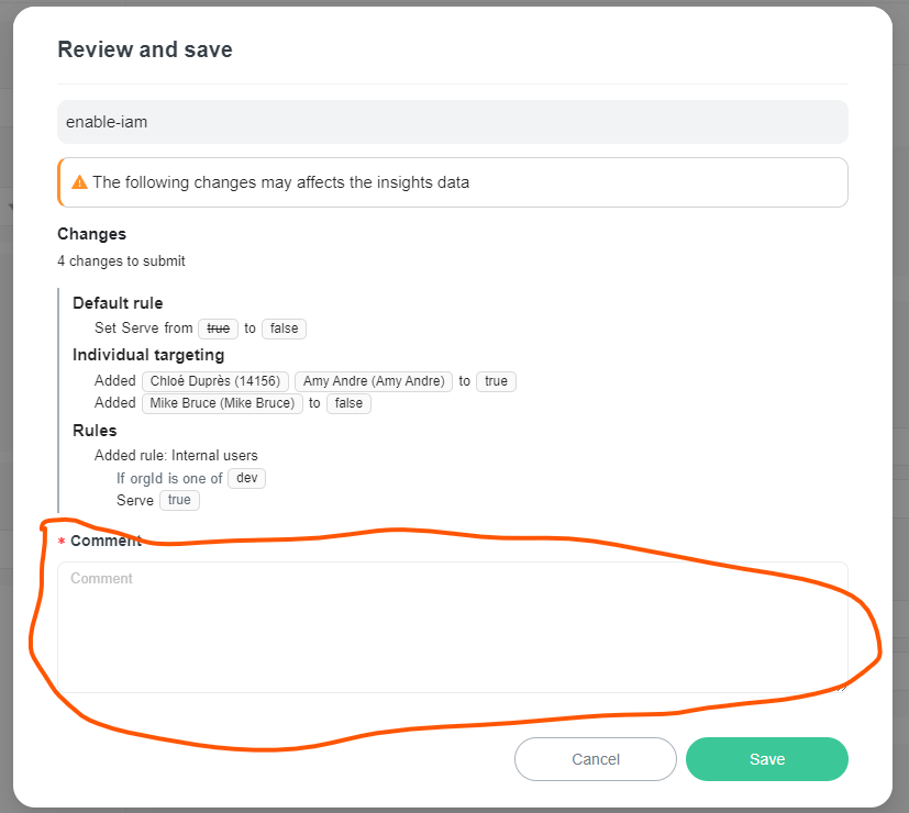 Contribution: Make comment optional when updating segment & feature flag targeting · Issue #235 ...