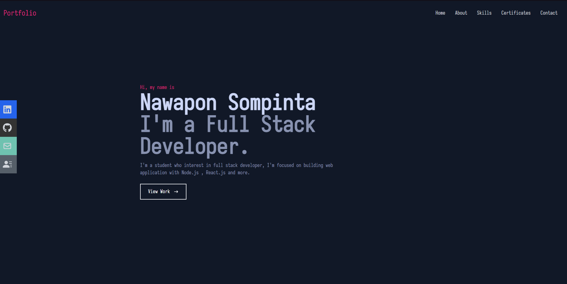 GitHub - nawapons/portfolio: Portfolio Web Application with React.js & TailwindCSS