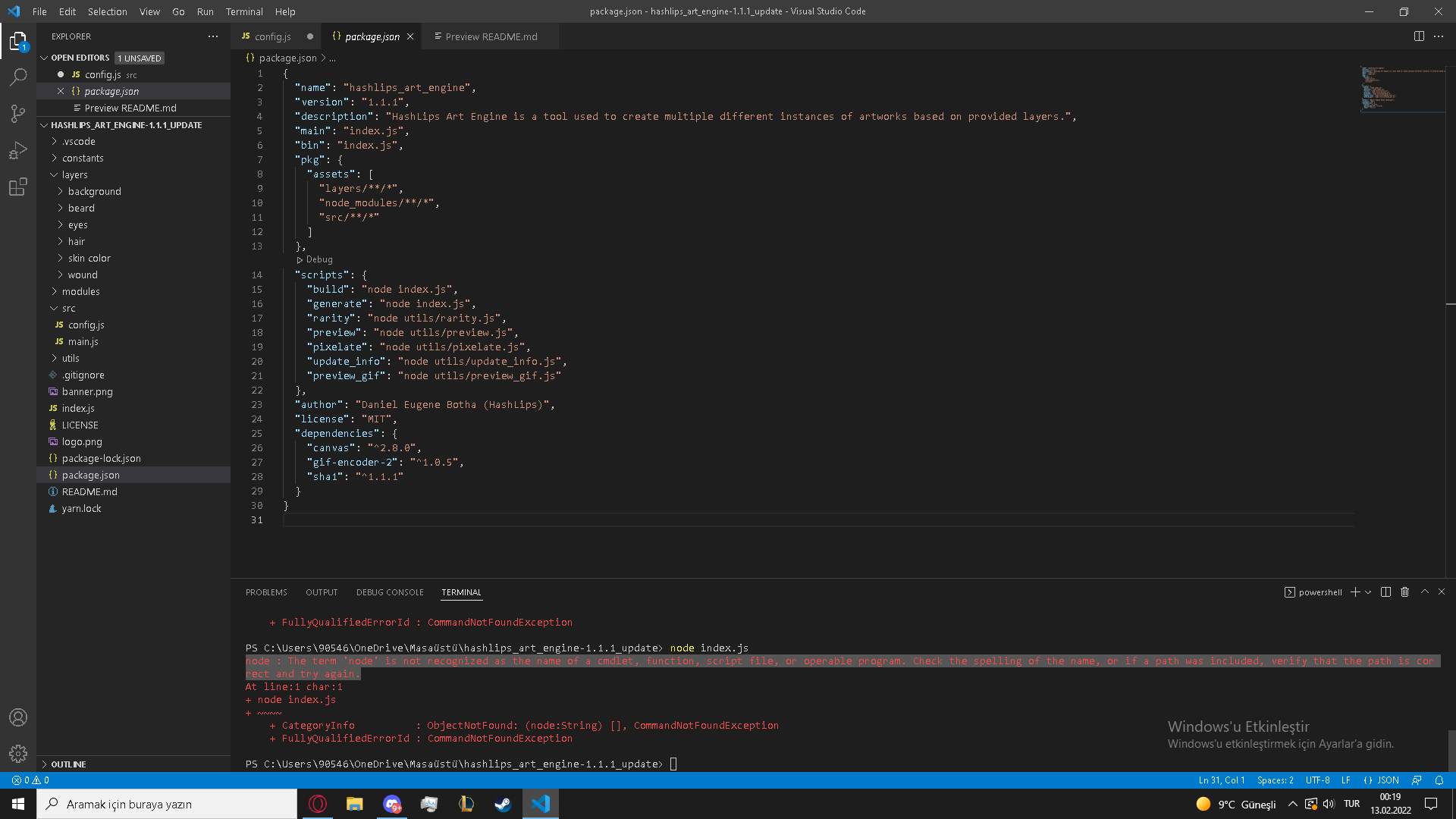 EROR · Issue #734 · HashLips/hashlips_art_engine · GitHub